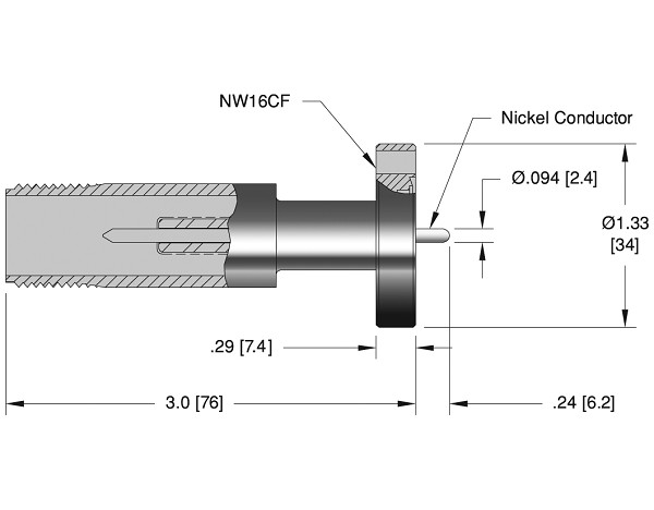 Coaxial,BSHV, 7.5 KV/Single Ended - Grounded Shield, Conflat Flange - B