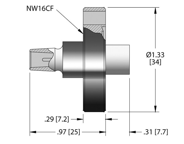 Feedthrough Mini HV, Conflat Flange - Micro & Mini HV - Hositrad Hollan