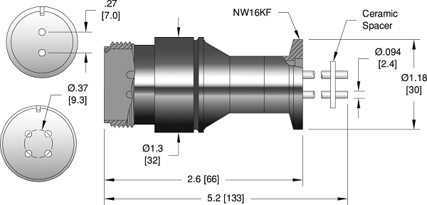 Multipin Connector, Circular Single Ended, ISO KF Flange - Single Power