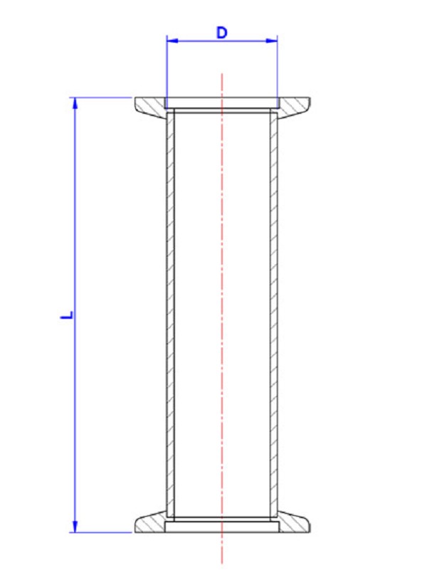 Glass-V F.Nipple Glass/Quartz KF40 - Tube - Hositrad Holland B.V.
