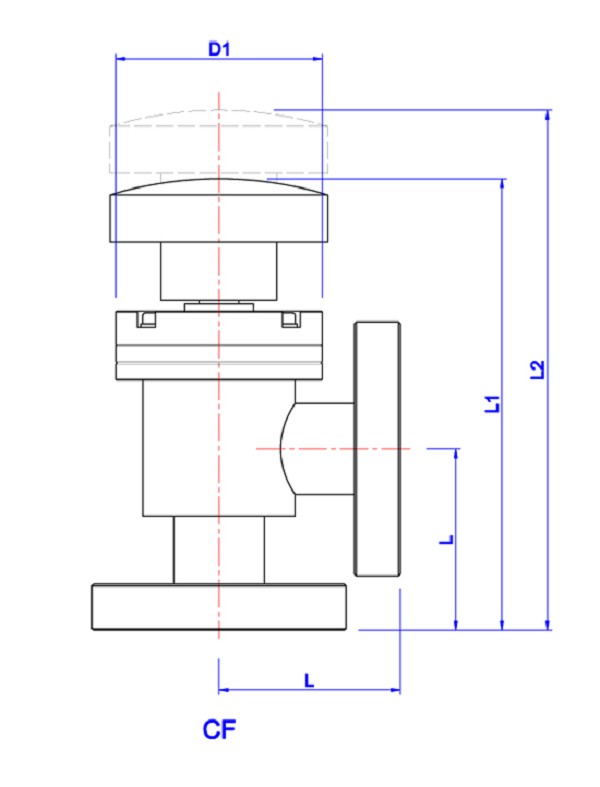 Valve Angle Manual NW16CF Rotatable - Angle & Y-Valves - Hositrad Holla