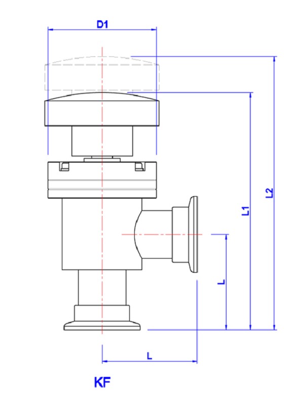 Valve Angle Manual NW40KF Viton Sealed - Angle & Y-Valves - Hositrad Ho