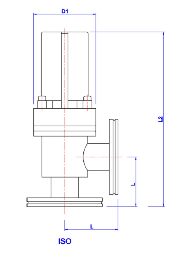 Valve Angle Pneumatic ISO-K 63 OD=63.6* - Angle & Y-Valves - Hositrad H