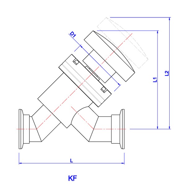 Valve Manual Y-Inline NW40KF OD=38.1 - Angle & Y-Valves - Hositrad Holl