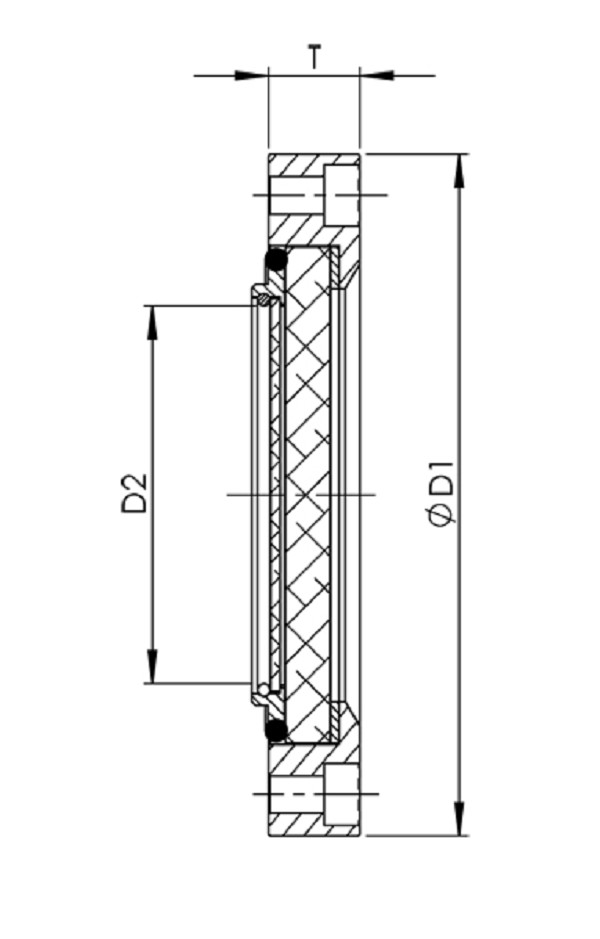 Viewport, Zero Length, ISO-F, Glass, - Viewports - Hositrad Holland B.V